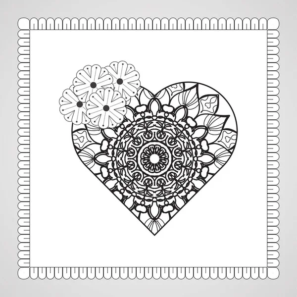 Corazones con mandalas imágenes de stock de arte vectorial | Depositphotos