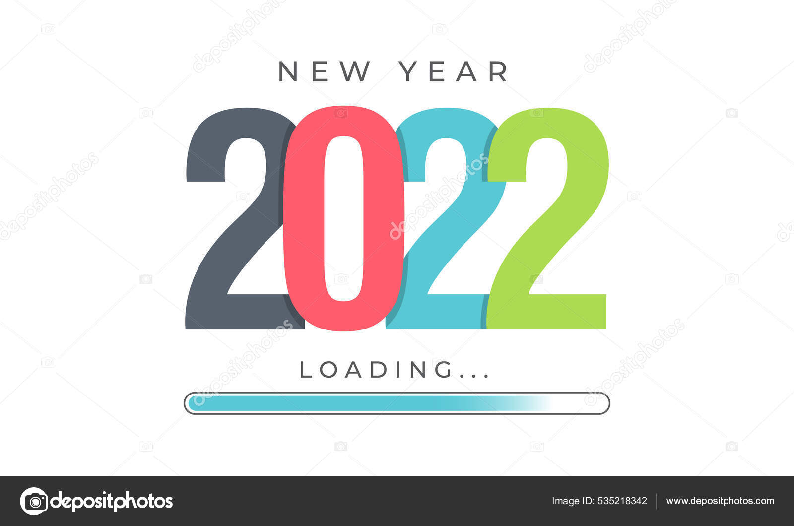 Loading New Year 2022 Banner Illustration Isolated Background Stock ...