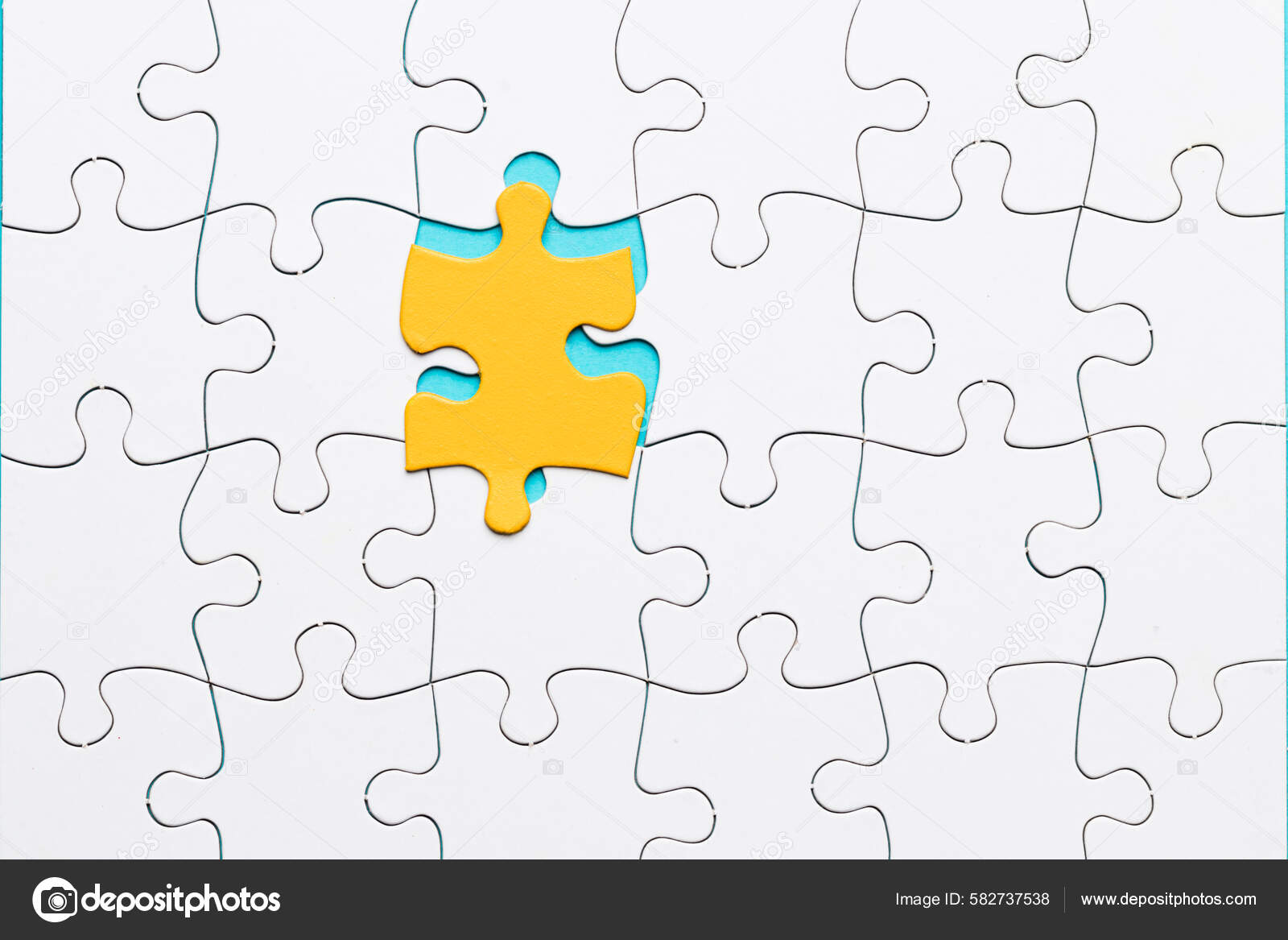 Yellow Puzzle Piece White Grid Puzzle Stock Illustration by ©ZaHarD ...