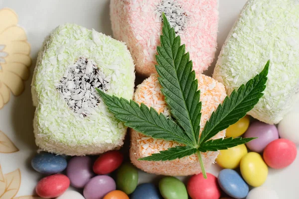 Cannabis Leaf Colorful Candy Confetti Close Marijuana Sweets Cbd Thc ...