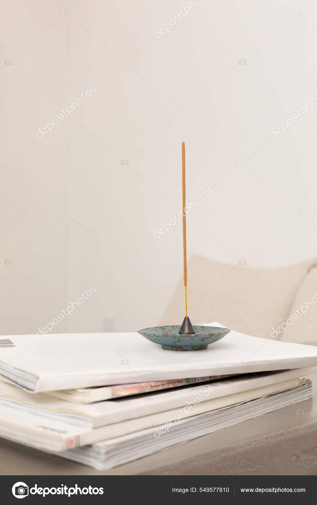 Relax Cozy Objects Background Incense Stick Bedding Magazine Stock ...