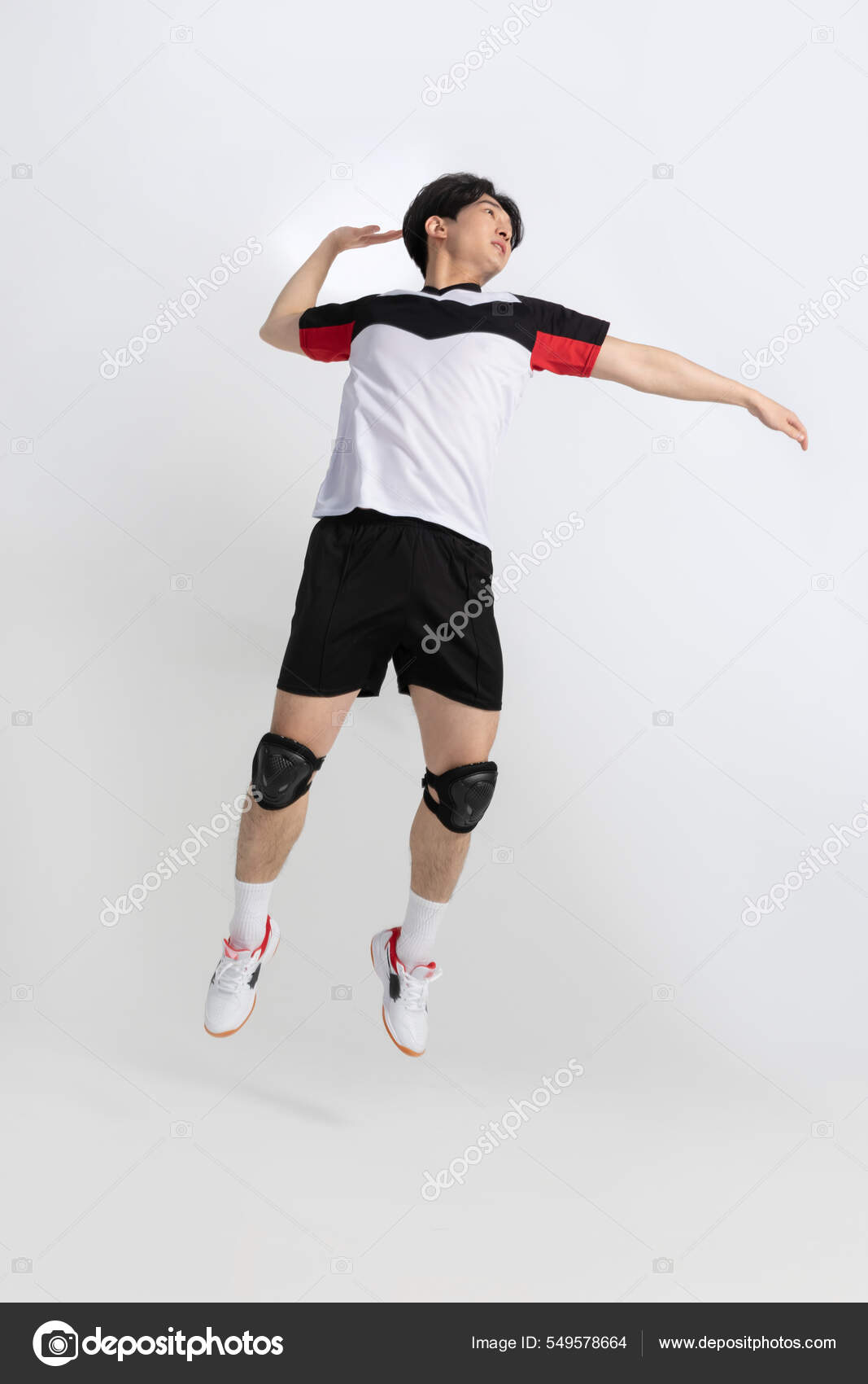 Volleyball Sports Player Asian Korean Man Spike Spiking Attack Motion ...