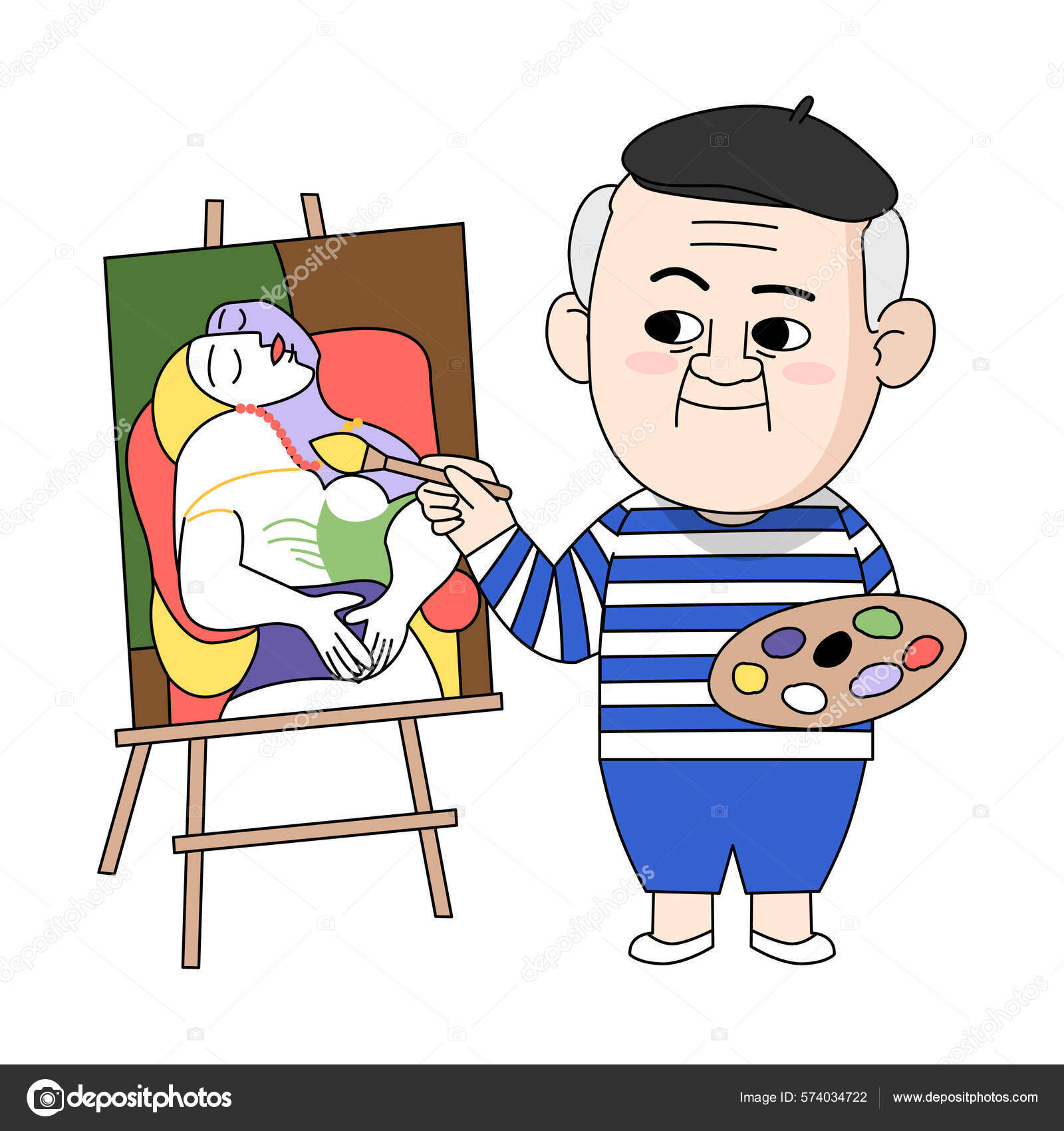Picasso Character Motions Emotions Stock Vector Image by ©submission ...