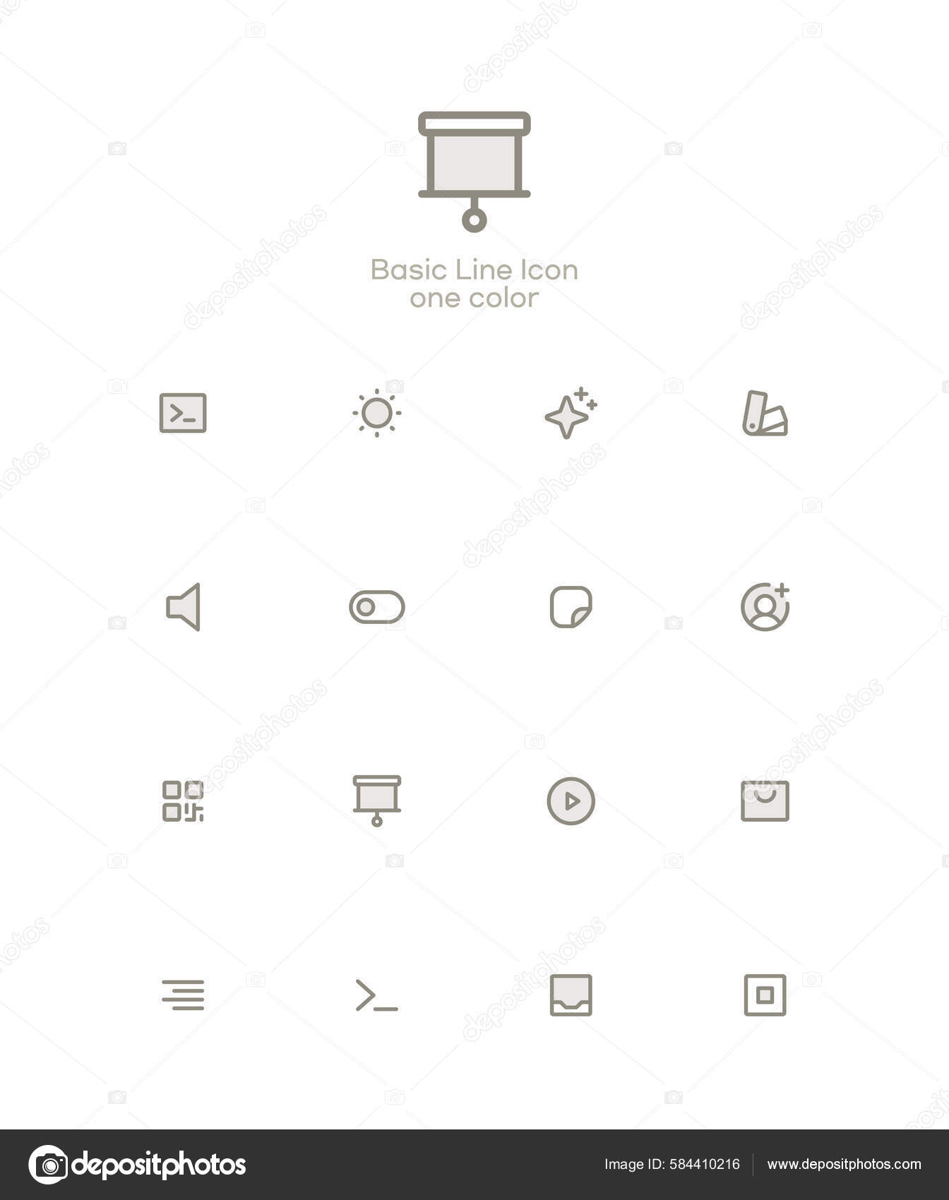 Basic One Color Line Vector Illustration Icons Stock Vector by ...