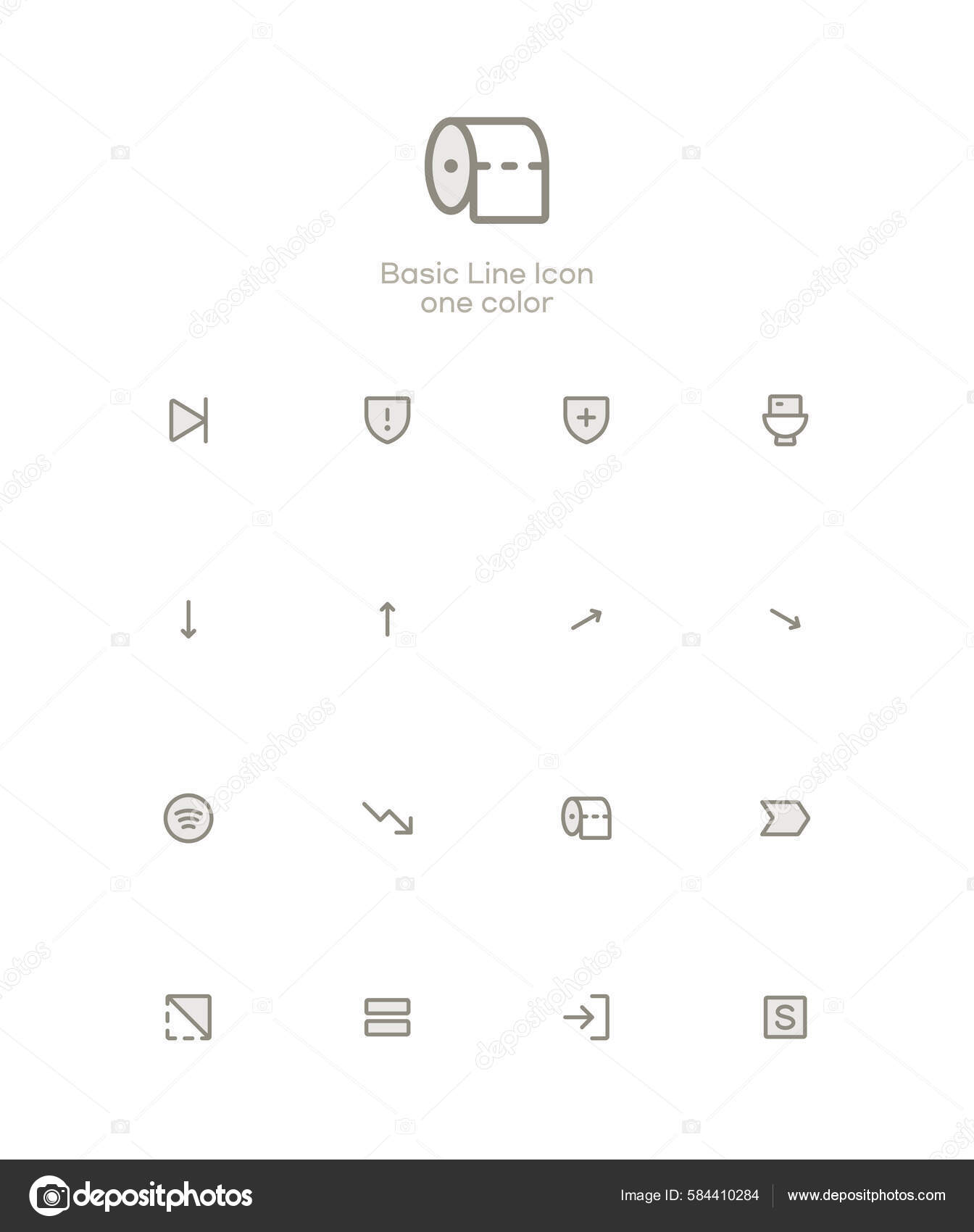 Basic One Color Line Vector Illustration Icons Stock Vector by ...