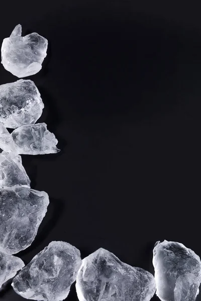 creative summer photo of ice, black background - Stock Image - Everypixel