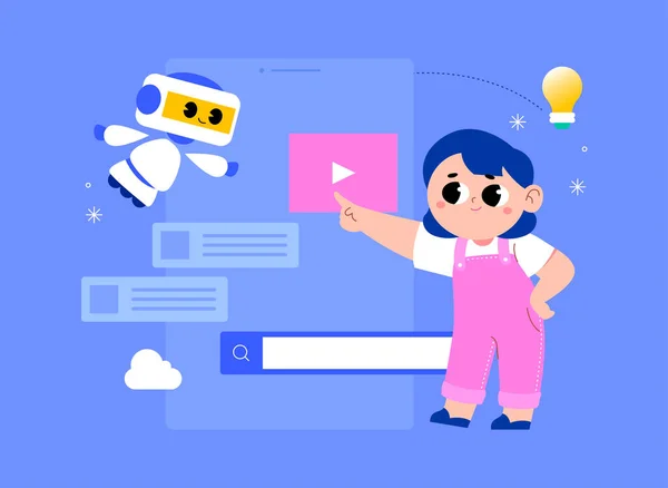 Artificial Intelligence Machine Learning Coding Education Elementary School Children Vetor de ...