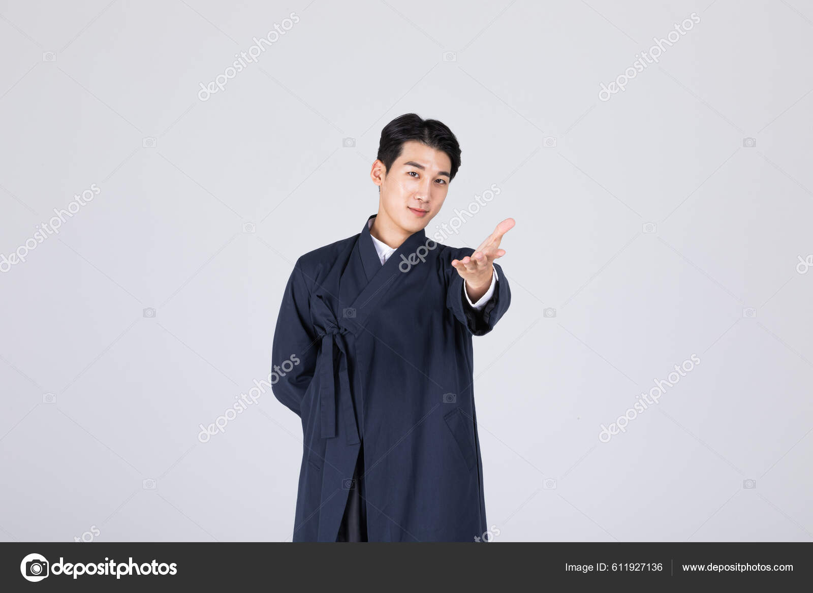Goodlooking Korean Young Man 20S Wearing Modern Hanbok Wearing Hanbok ...