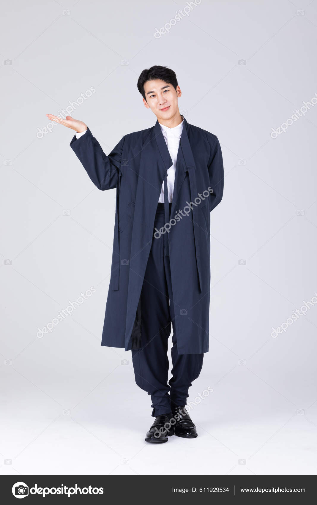 Goodlooking Korean Young Man 20S Wearing Modern Hanbok Wearing Hanbok ...