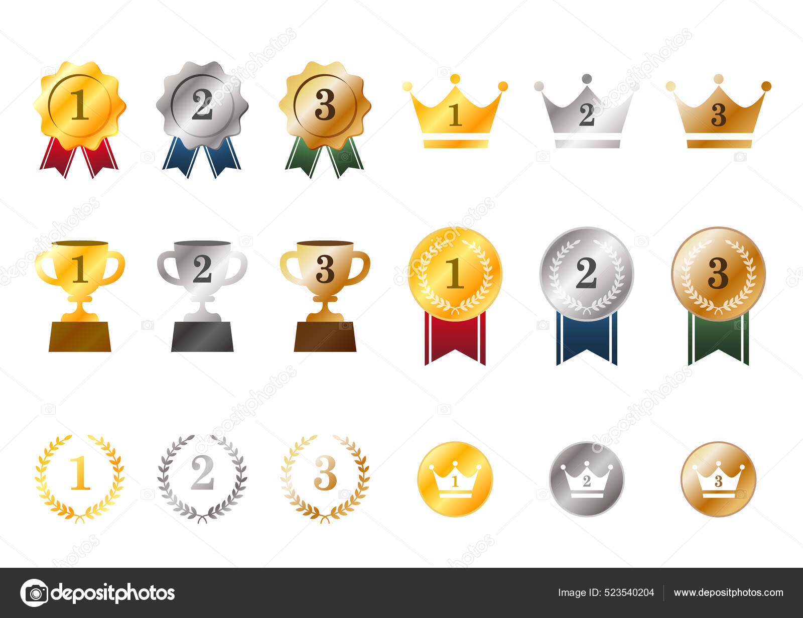 Gradiente Icono Clasificación Conjunto Material Vector de stock por ...