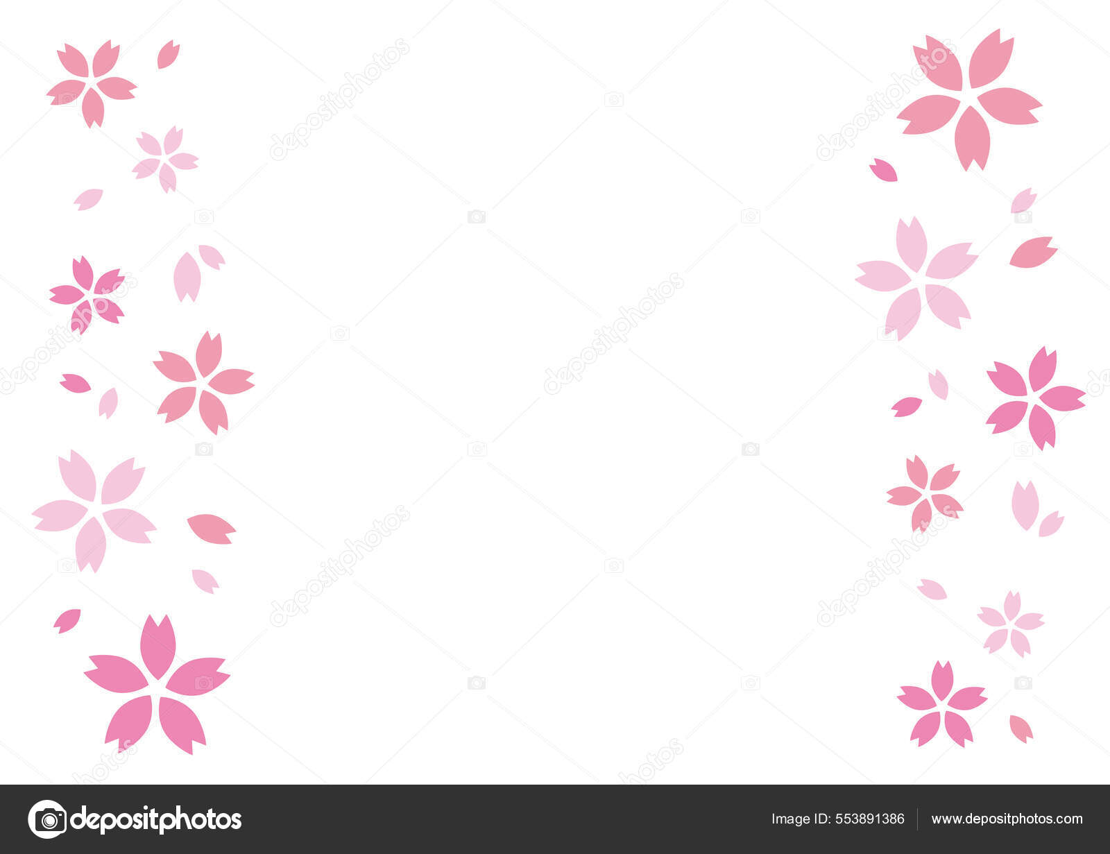Material Ilustración Flor Cerezo Simple Plana Vector de stock por ...