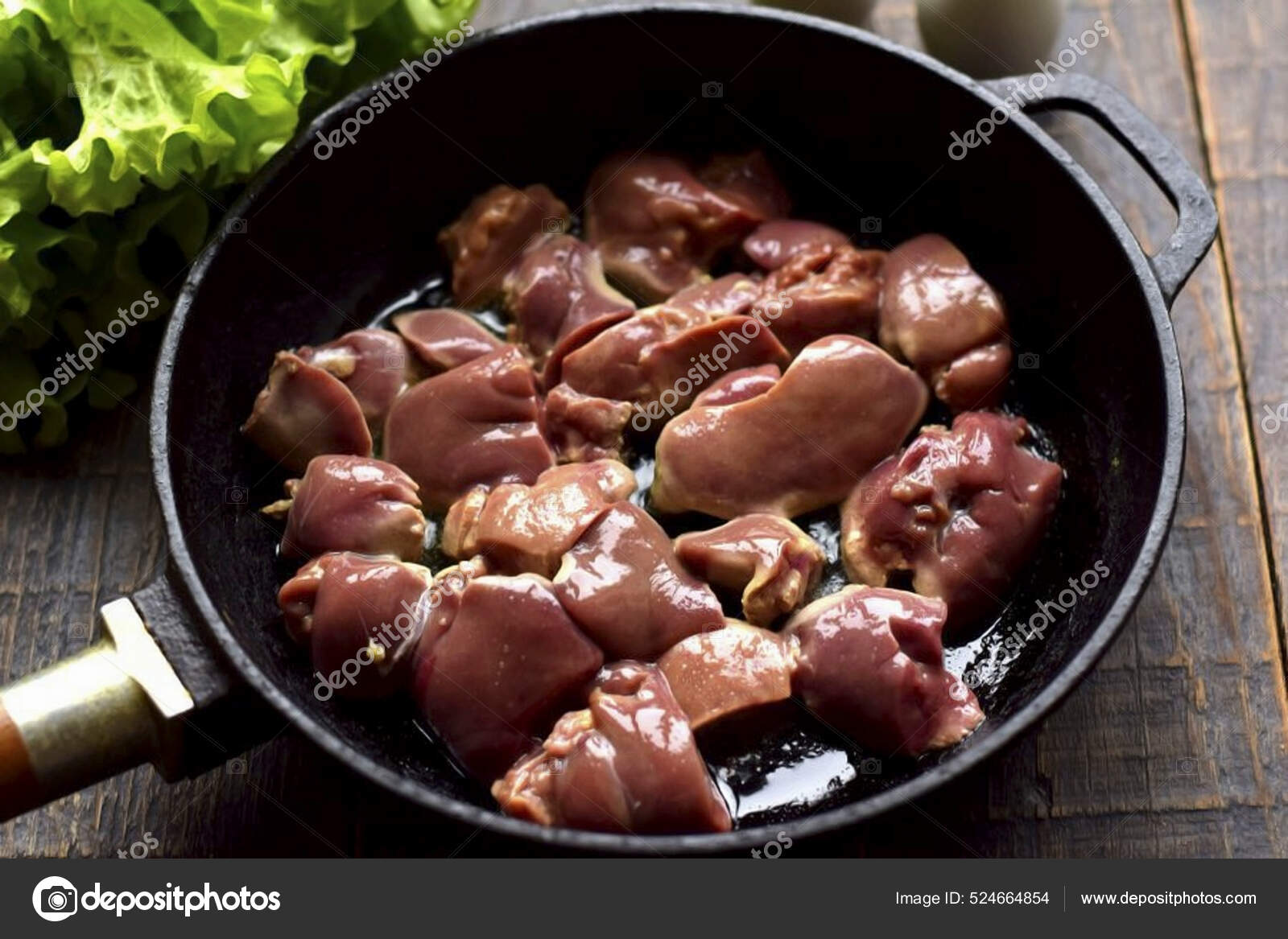 Rinse Chicken Liver Cut Fatty Layers Possible Blood Clots Cut Stock ...