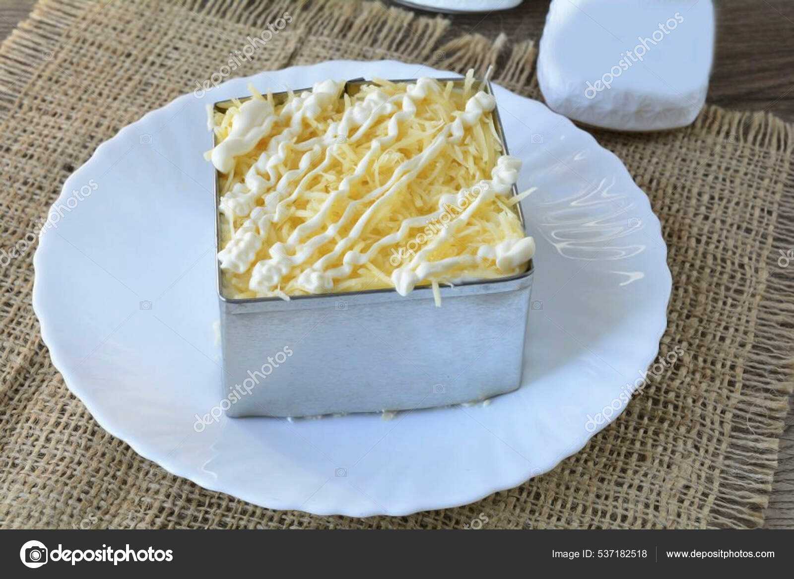 Spread Cheese Next Layer Drizzle Mayonnaise — Stock Photo © PavSub ...