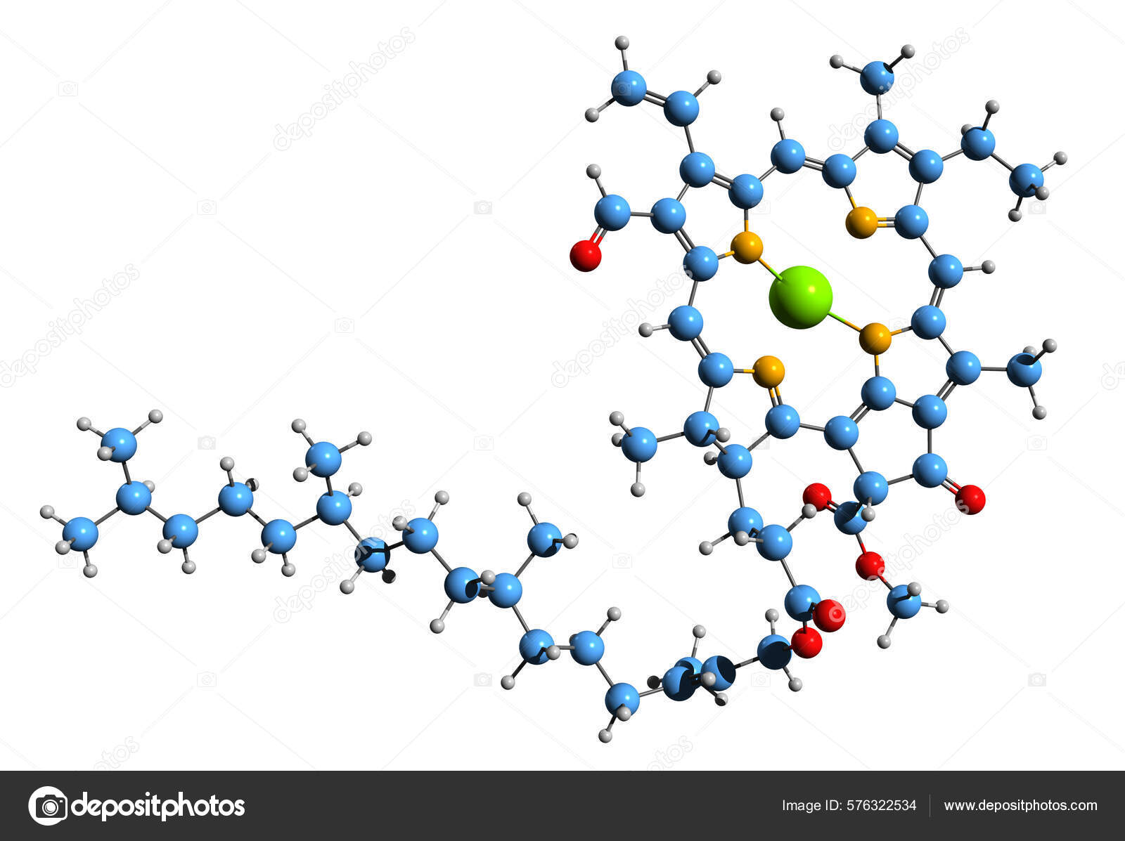 Imagen Fórmula Esquelética Clorofila Estructura Química Molecular ...