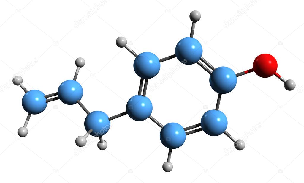 Imagen 3D de la fórmula esquelética de Chavicol - estructura química ...