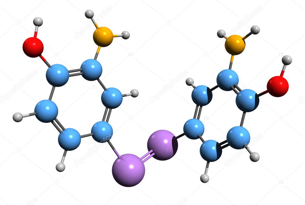Imagen 3D de la fórmula esquelética de la Aresfenamina - estructura ...