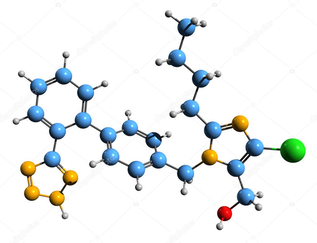 Imagen 3D de la fórmula esquelética de la angiotensina II - estructura ...