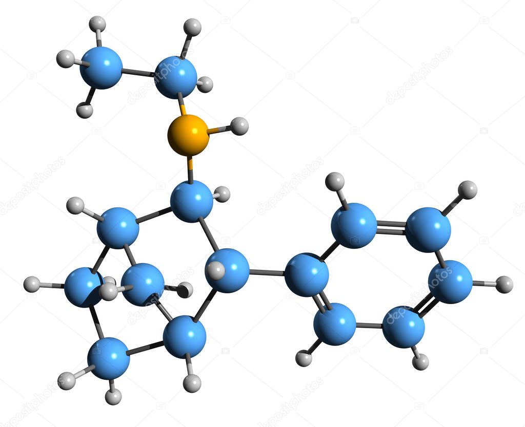 3D image of Fencamfamin skeletal formula - molecular chemical structure ...