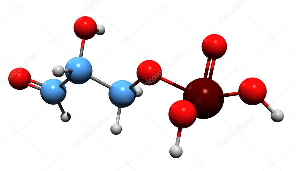 3D image of Glyceraldehyde 3-phosphate skeletal formula - molecular ...