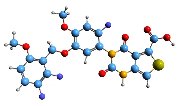 3D image of Linzagolix skeletal formula - molecular chemical structure ...