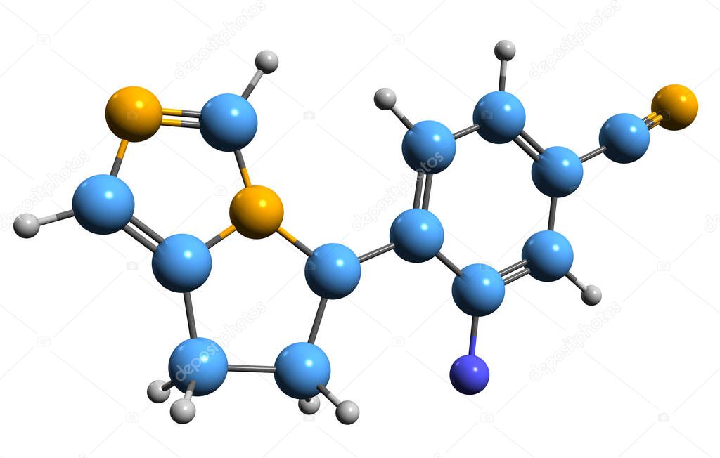 3D image of Osilodrostat skeletal formula - molecular chemical ...