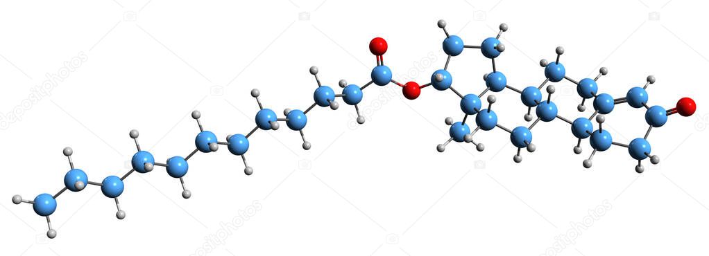 3D image of Nandrolone laurate skeletal formula - molecular chemical ...