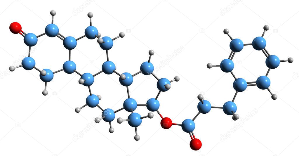 3D image of Nandrolone phenylpropionate skeletal formula - molecular ...