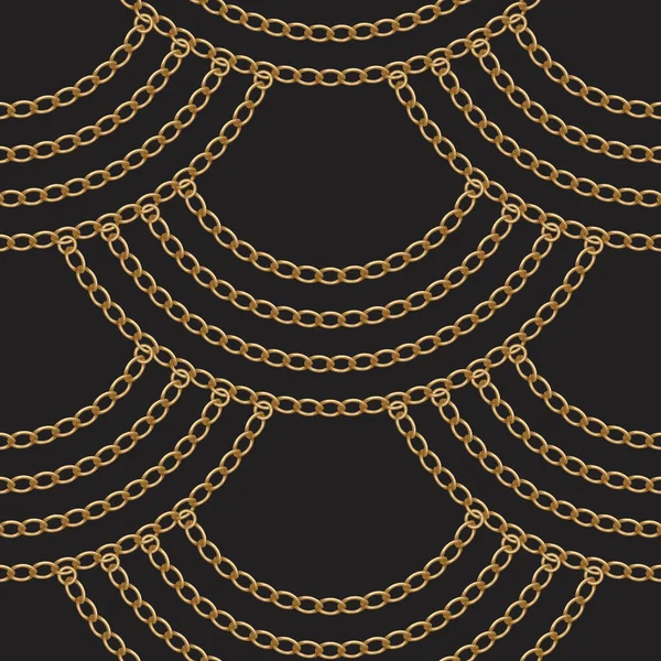 Wavy Seamless Pattern Golden Chains Rings Garland Hanging White ...