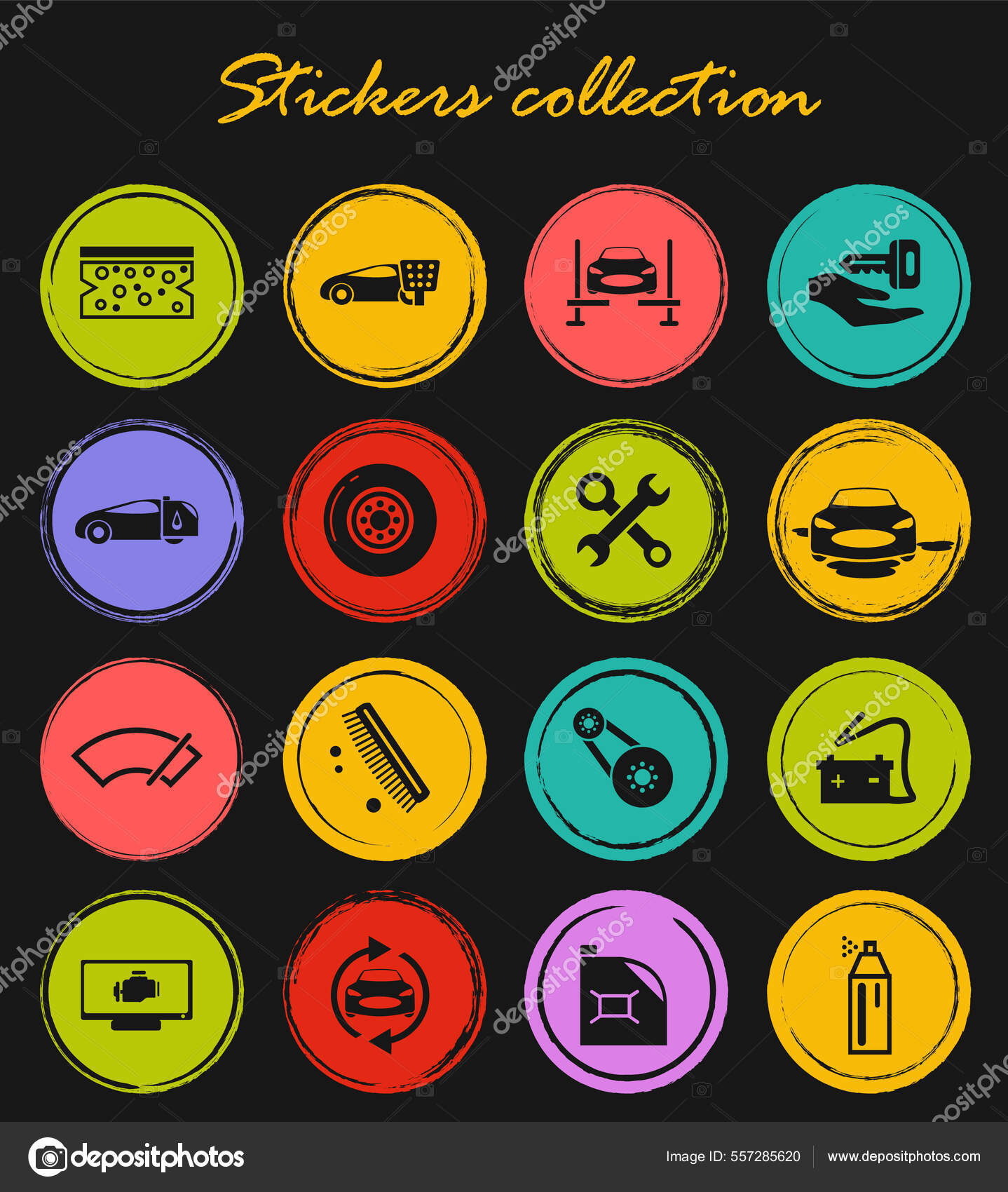 Car Shop Icon Set Web Sites User Interface Stock Vector Image by ...