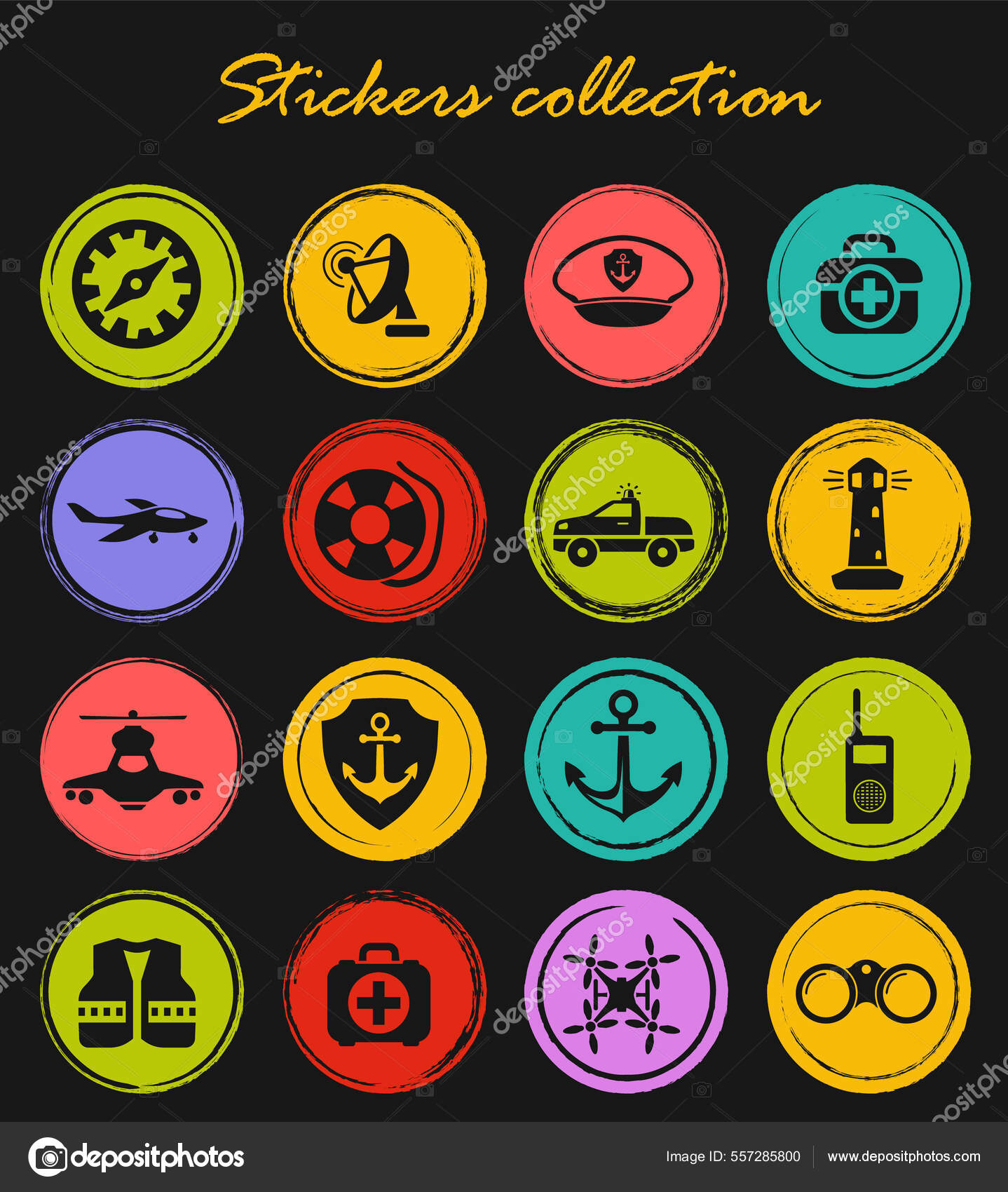 Coast Guard Icon Set Web Sites User Interface Stock Vector Image by ...