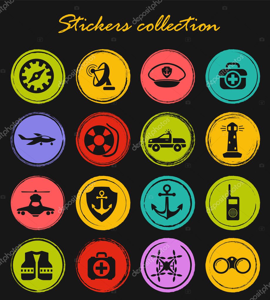 Conjunto de iconos de Guardacostas para sitios web e interfaz de ...
