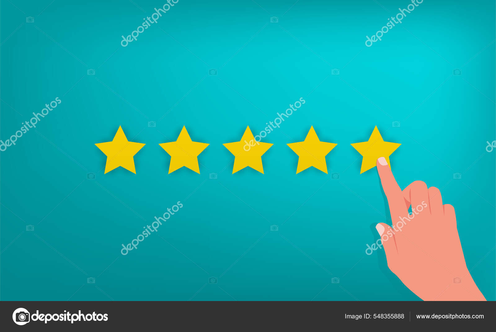 Hand Pointing Five Stars Service Rating Symbol Stock Vector by ©diki89 ...