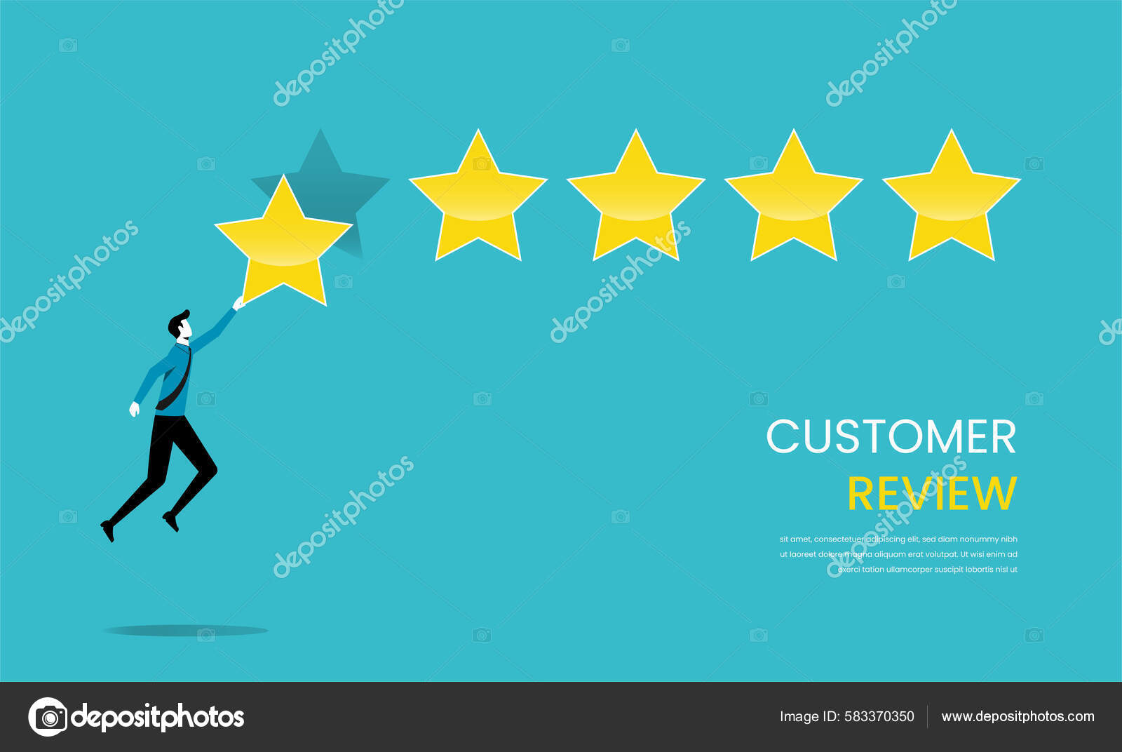 Customer Feedback Stars Rating Evaluation Ranking Sign Businessman ...