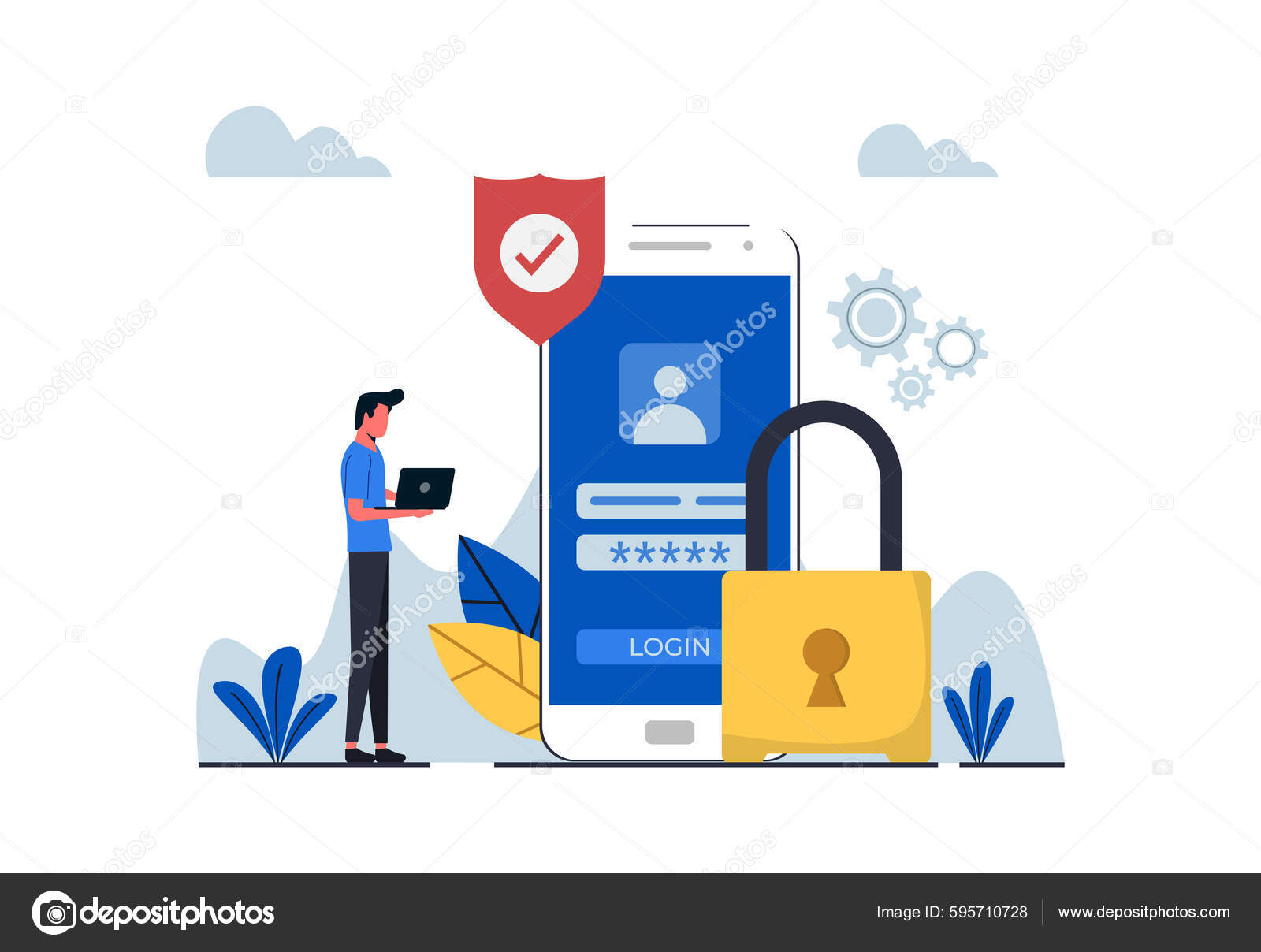 Personal Data Security Concept Data Security Protected Access Control Privacy Vecteur par ...