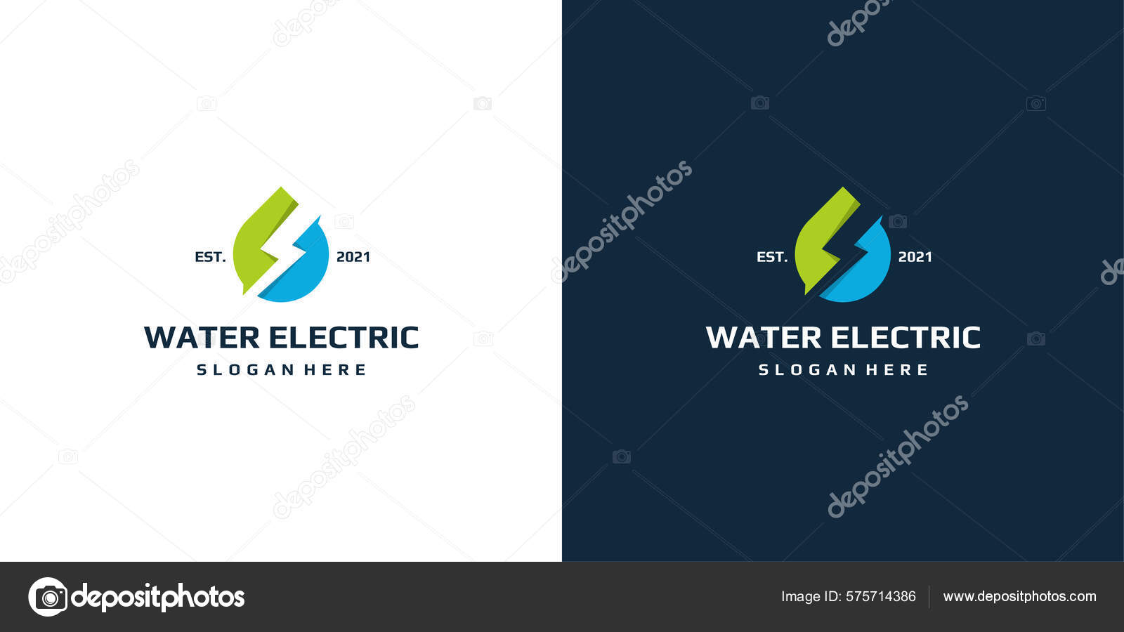 Water Logo Lightning Logo Shape Business Card Design Stock Vector by ...