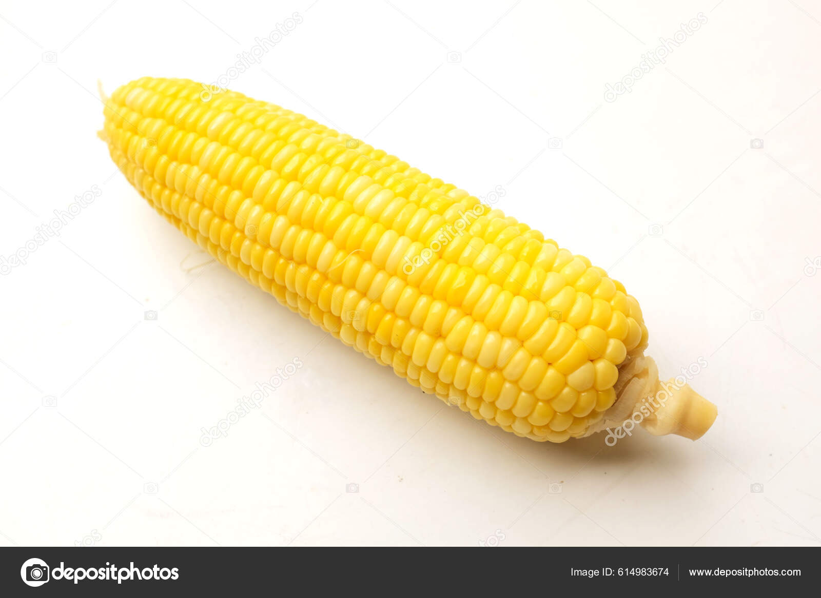 One Boiled Delicious Ripe Sweet Yellow Corn Zea Mays Isolate — Stock ...