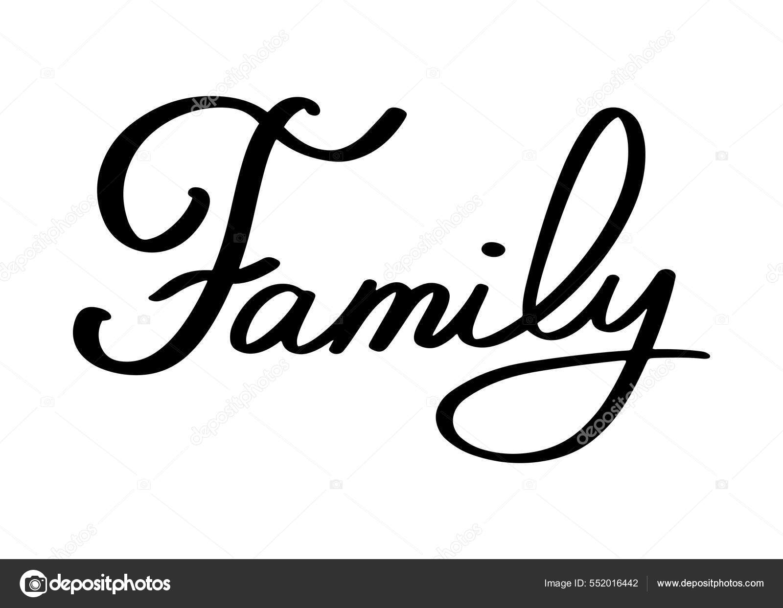 Letras Dibujadas Mano Familia Aislada Sobre Fondo Blanco Vector de ...