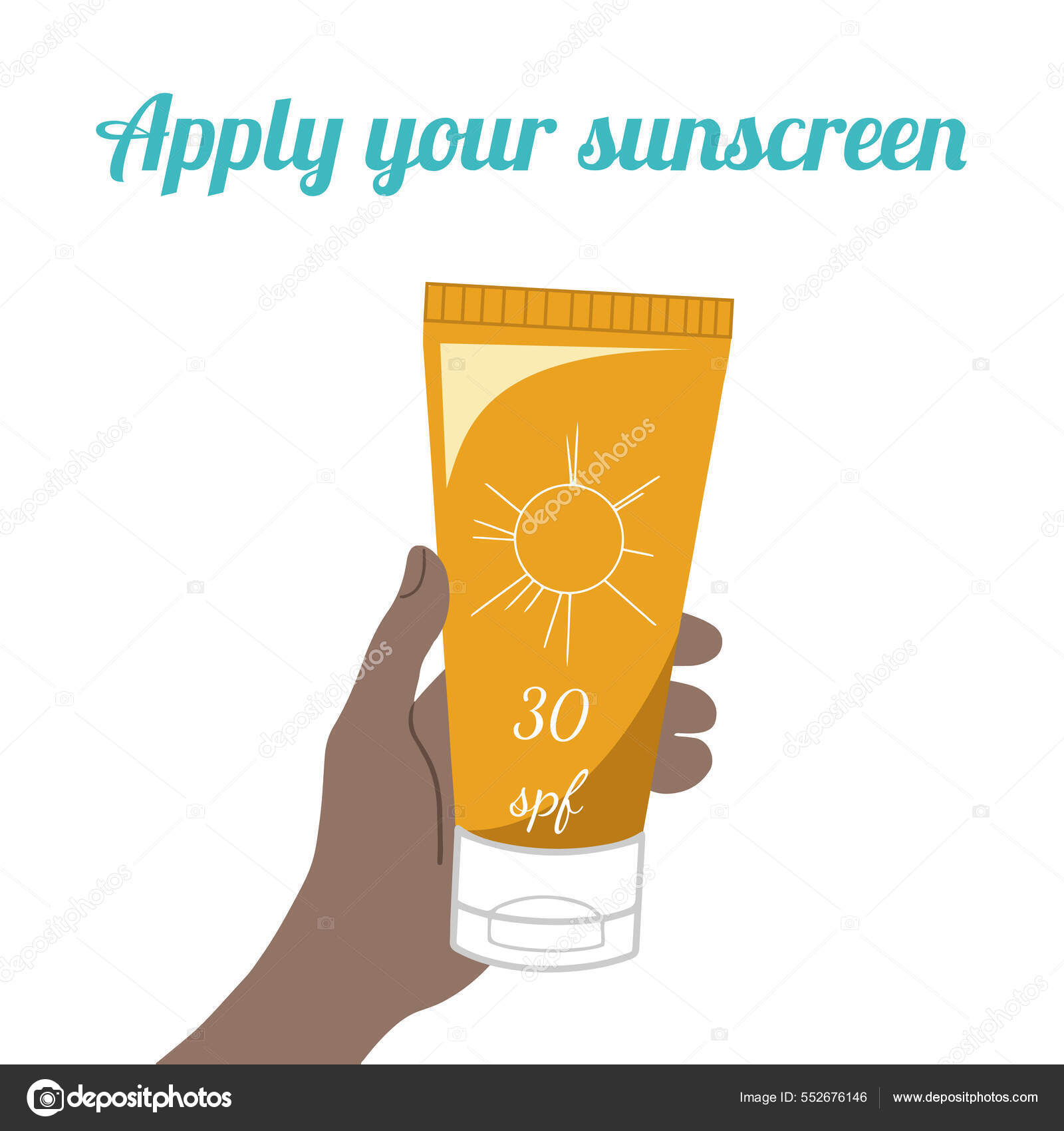 Apply Your Sunscreen Poster Banner Hand Holding Cream Tube Stock Vector ...