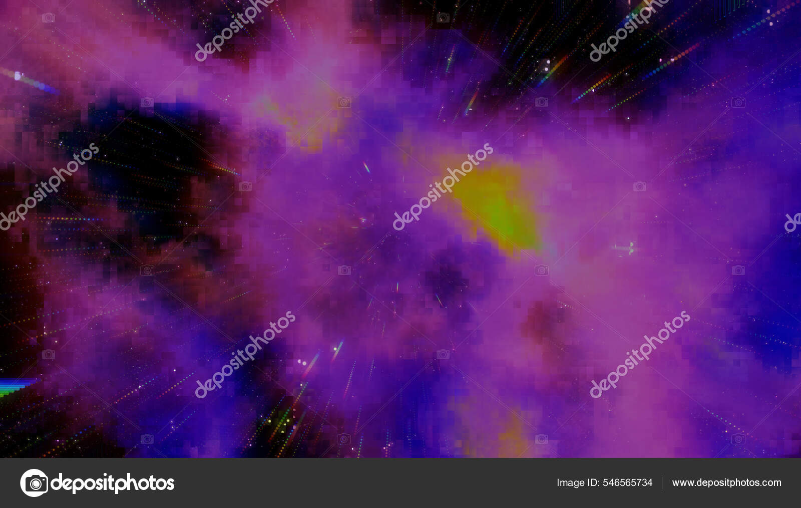 Digital Glitch Distortion Cosmos Violet Effect Futuristic Cyberpunk ...
