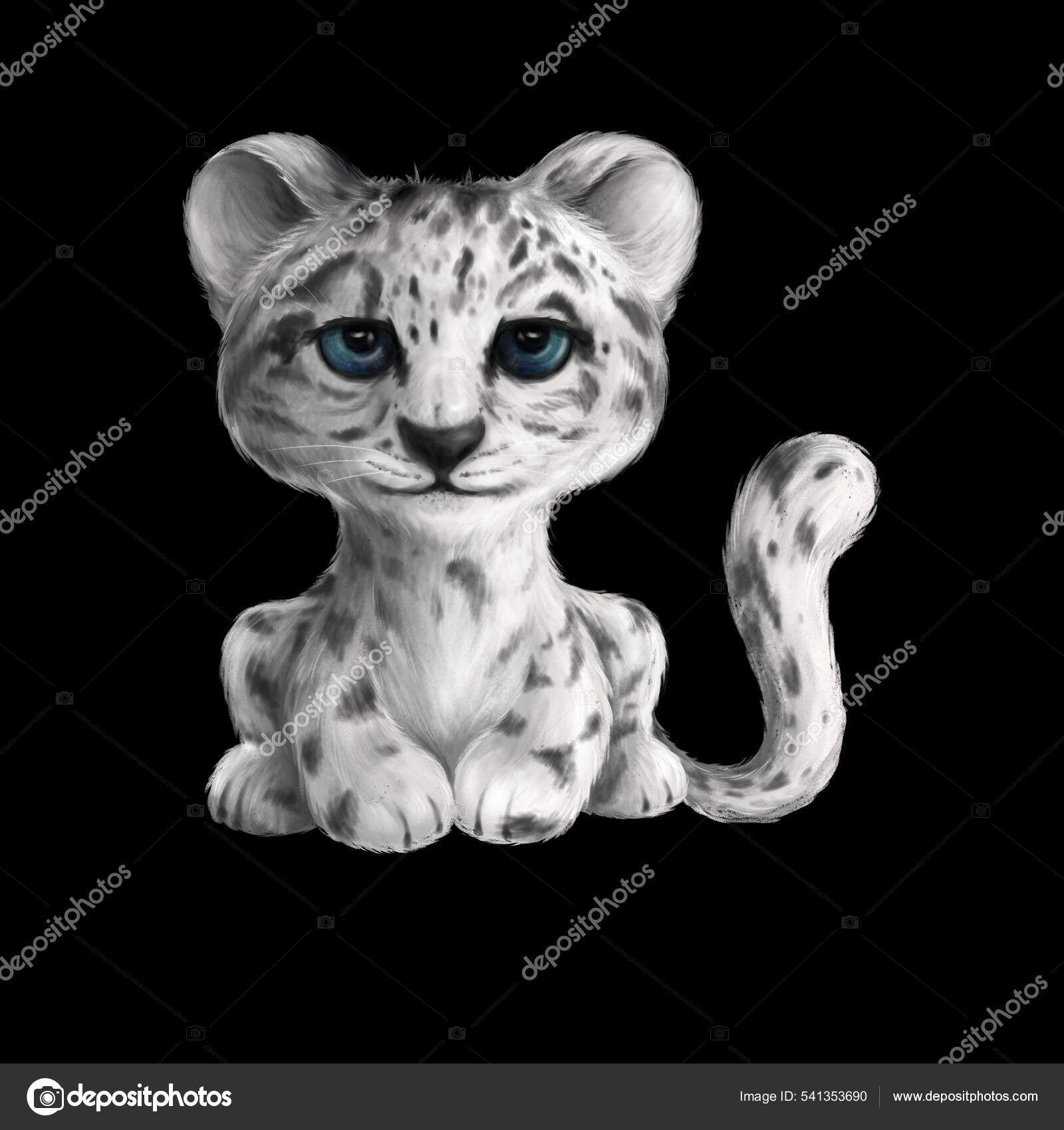 Snow Leopard Blue Eyes Drawing