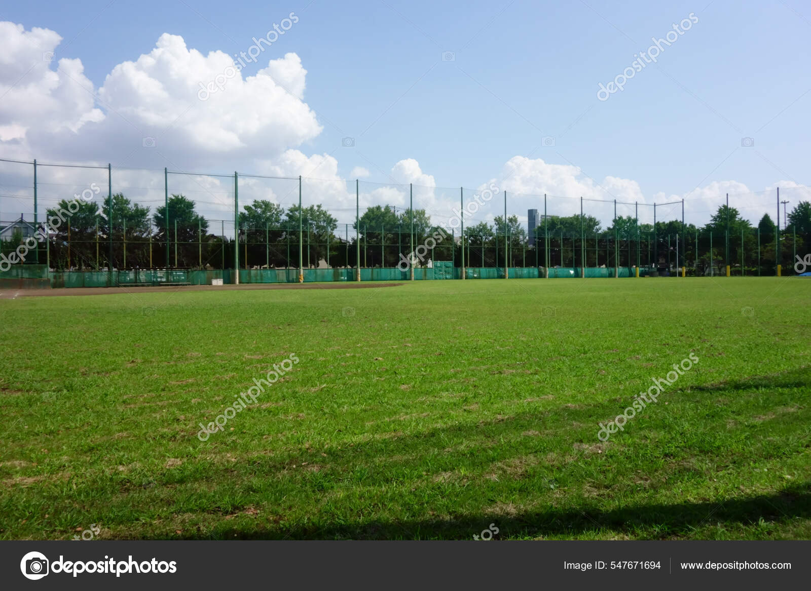Midsummer Blue Sky Well Maintained Silence Scorching Sun Quiet Baseball ...