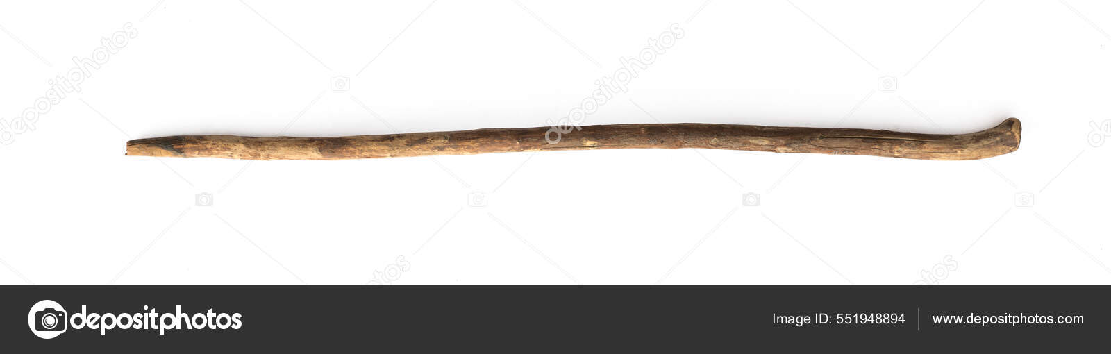 Magic Stick Wooden Walking Stick Isolated White Background Stock Photo ...