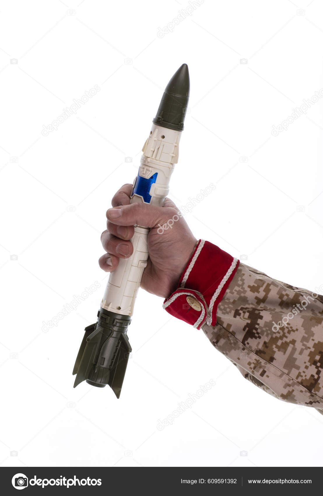 Military Rocket Hand Isolated White Background Stock Photo by ...