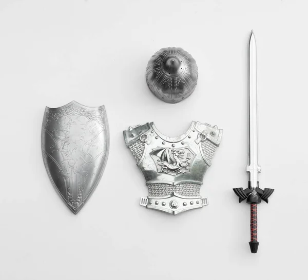 Ancient Medieval Military Weapon White Background Shield Sword Spartan ...