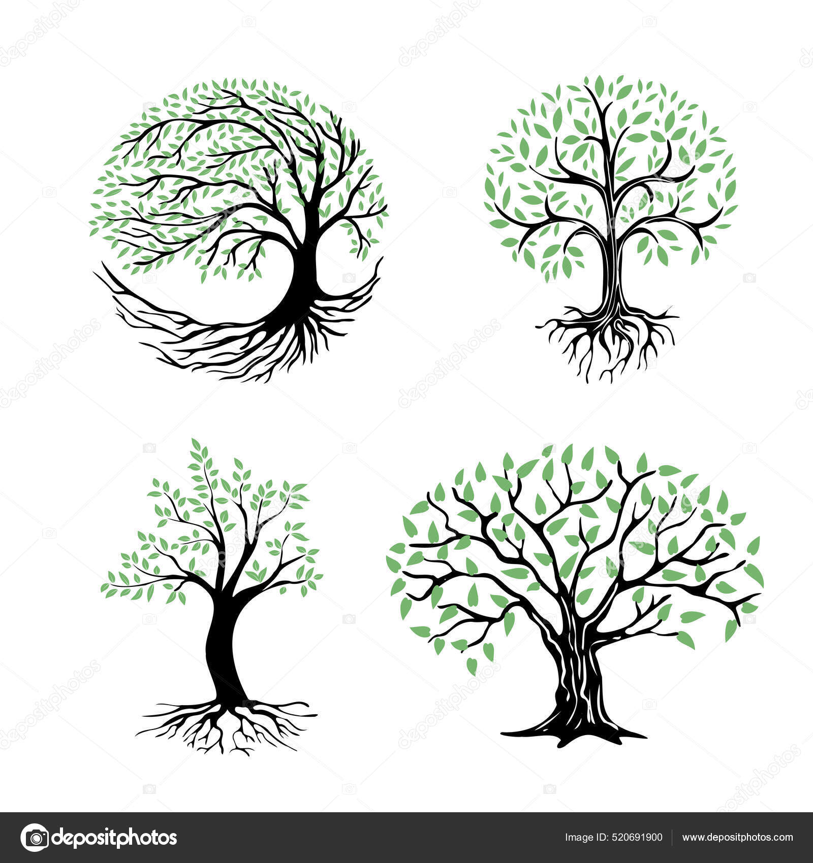 A tree with roots Stock Vector Image by ©astra.j.yandex.ru #520691900