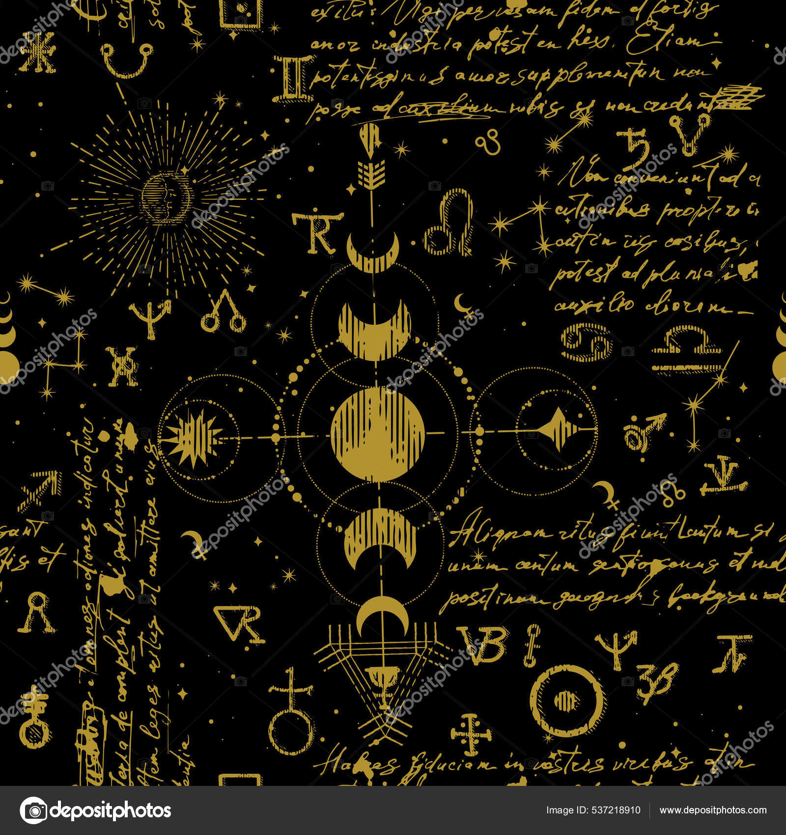 A pattern with an esoteric manuscript Stock Vector Image by ©astra.j ...