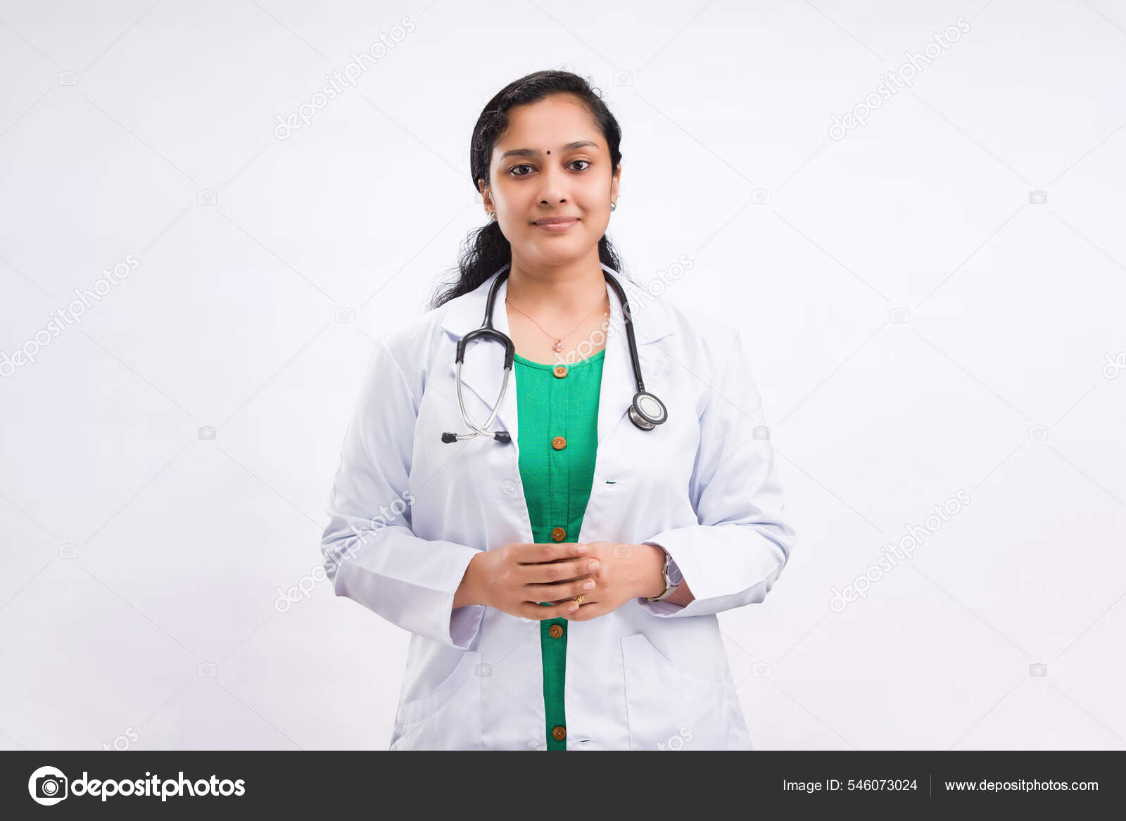 Indian Female Doctor Portrait South Indian Young Lady Doctor Holding ...
