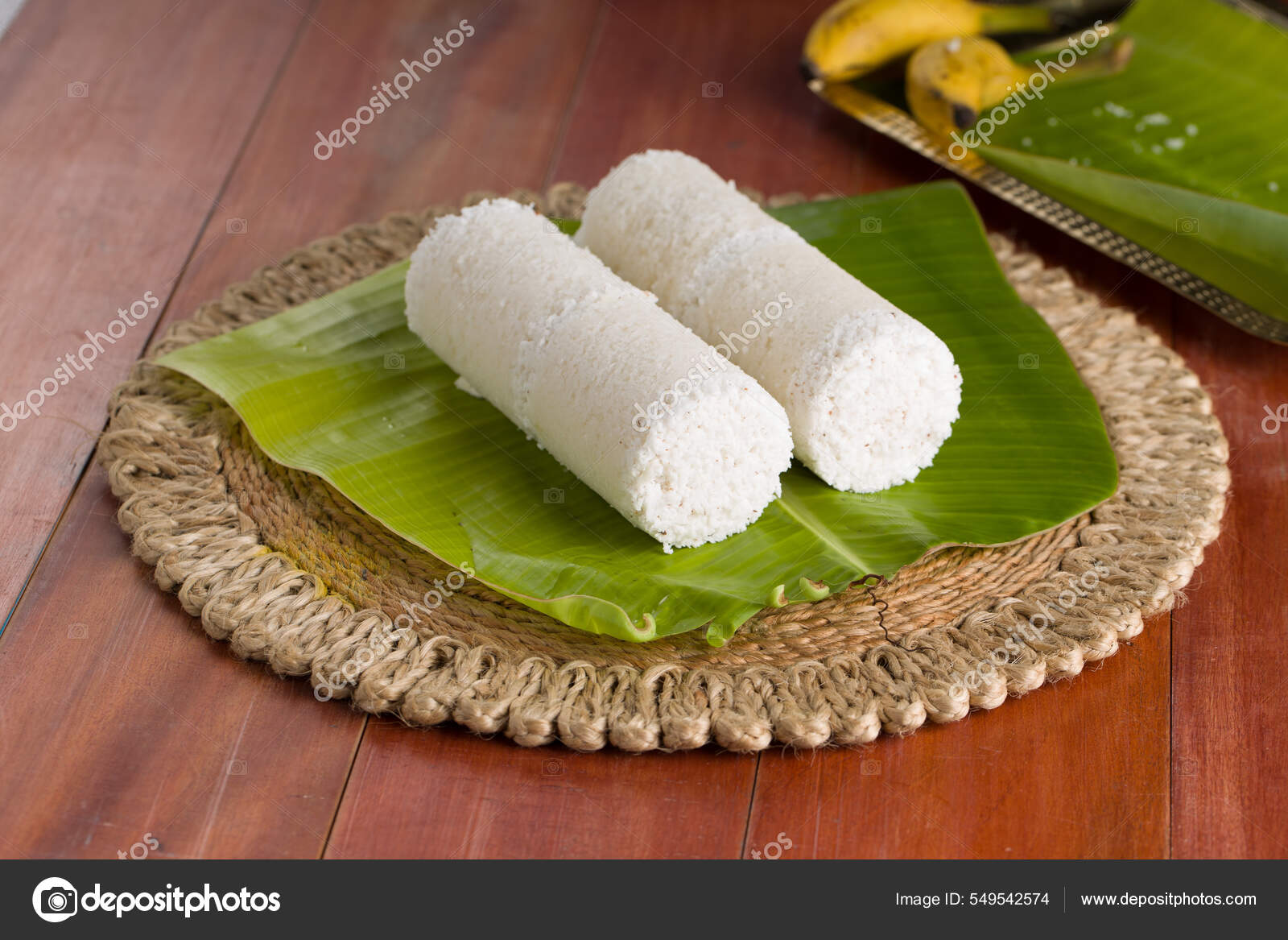 Puttu Raw Rice Puttu Arisi Maavu Puttu Chana Curry Kadala — Stock Photo ...