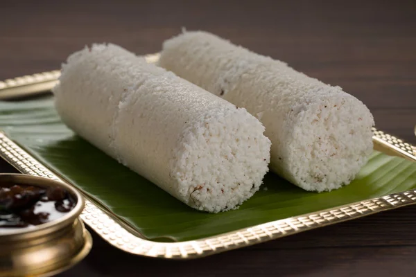 Puttu Raw Rice Puttu Arisi Maavu Puttu Chana Curry Kadala — Stock Photo ...