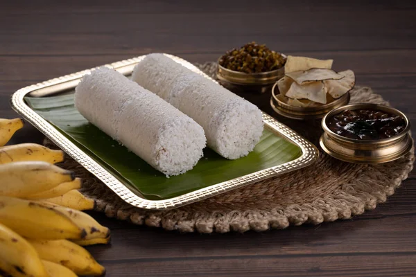 Puttu Raw Rice Puttu Arisi Maavu Puttu Chana Curry Kadala — Stock Photo ...